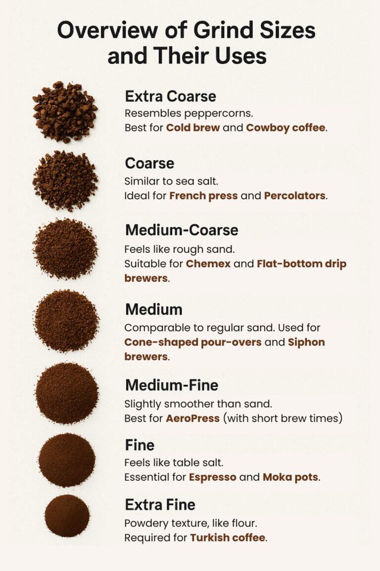 Coffee Grind Size Chart for Every Brewing Method